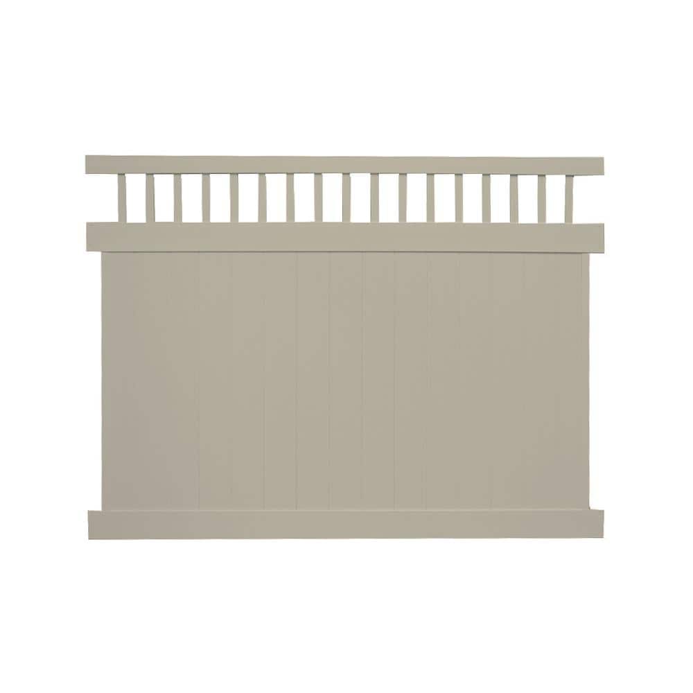 Weatherables Mason 6 ft. H x 8 ft. W Khaki Vinyl Privacy Fence Panel ...