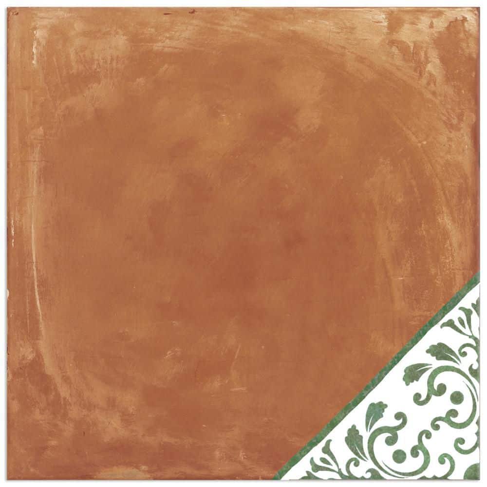 Merola Tile Sentier des Ocres Deco Green 7-7/8 in. x 7-7/8 in ...