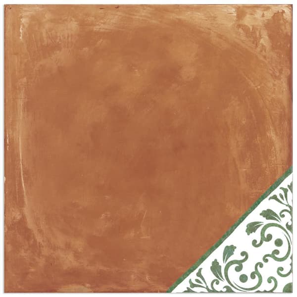 Merola Tile Sentier des Ocres Deco Green 7-7/8 in. x 7-7/8 in ...