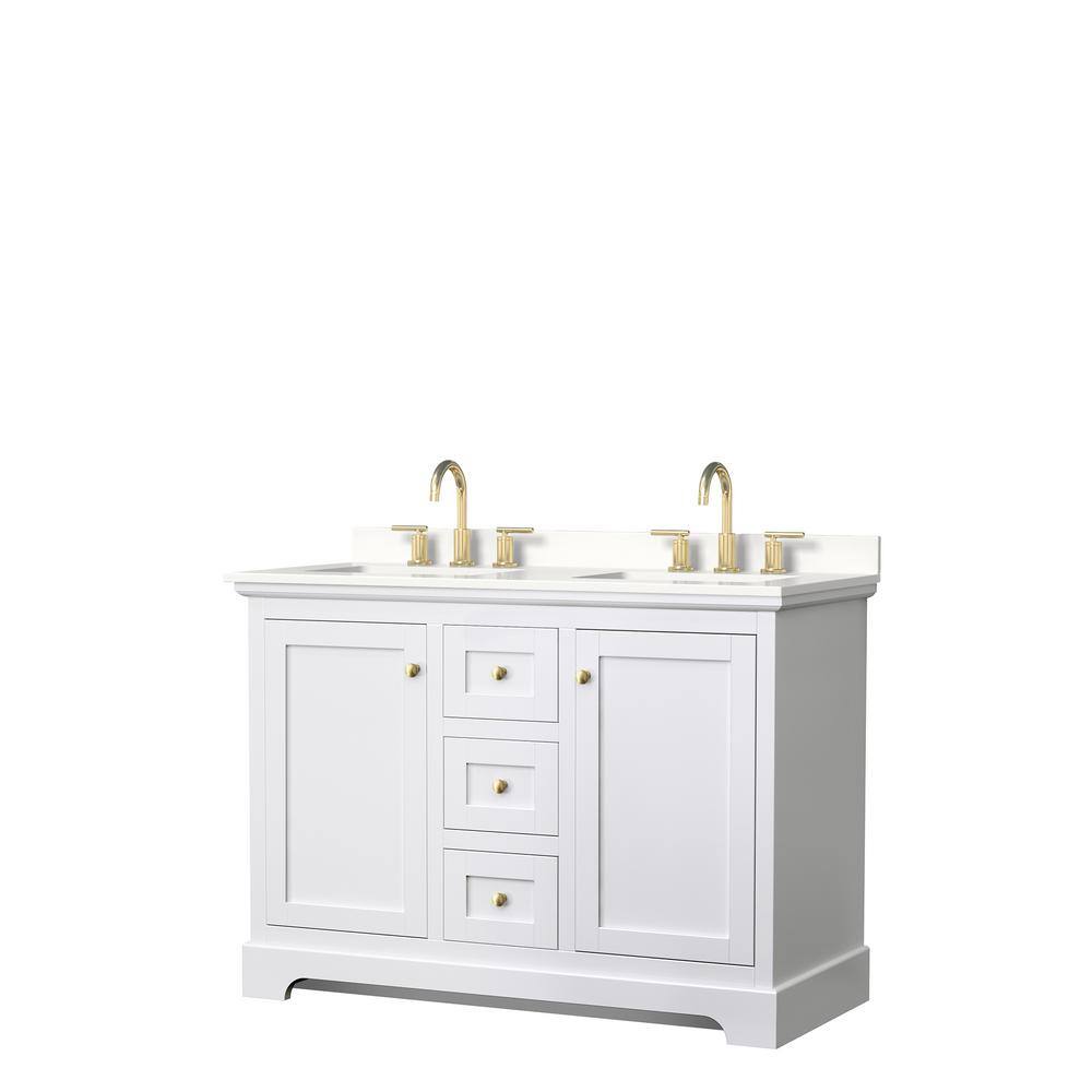Wyndham Collection Avery 48 in. W x 22 in. D x 35 in. H Double Bath ...