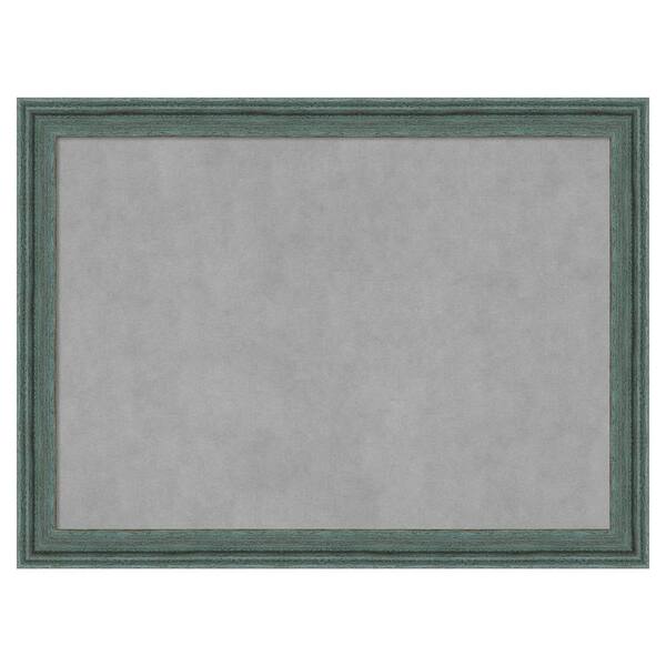 Amanti Art Upcycled Teal Grey 31 in. x 23 in. Magnetic Board, Memo ...