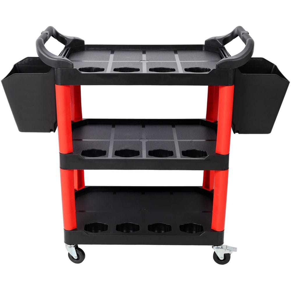 3 Tier Rolling Auto Detail Cart Serving Cart with Wheels and 2pcs ...