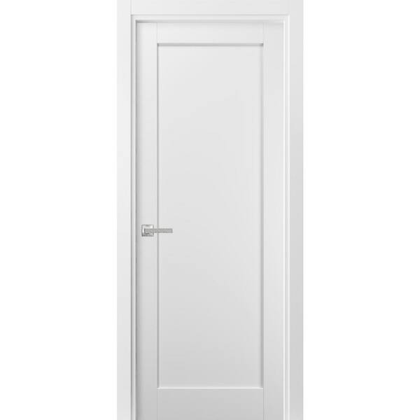 Sartodoors 4111 42 in. x 84 in. Left-Hand/Inswing Solid White Single ...