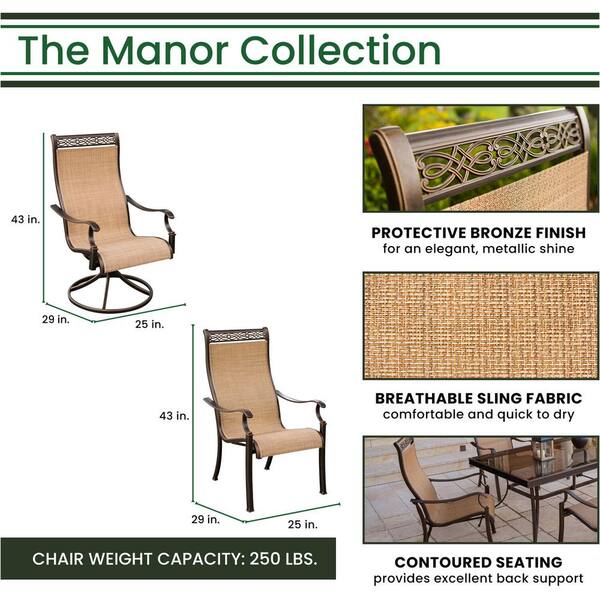 Hanover Monaco 7 Piece Outdoor Dining Set Beige
