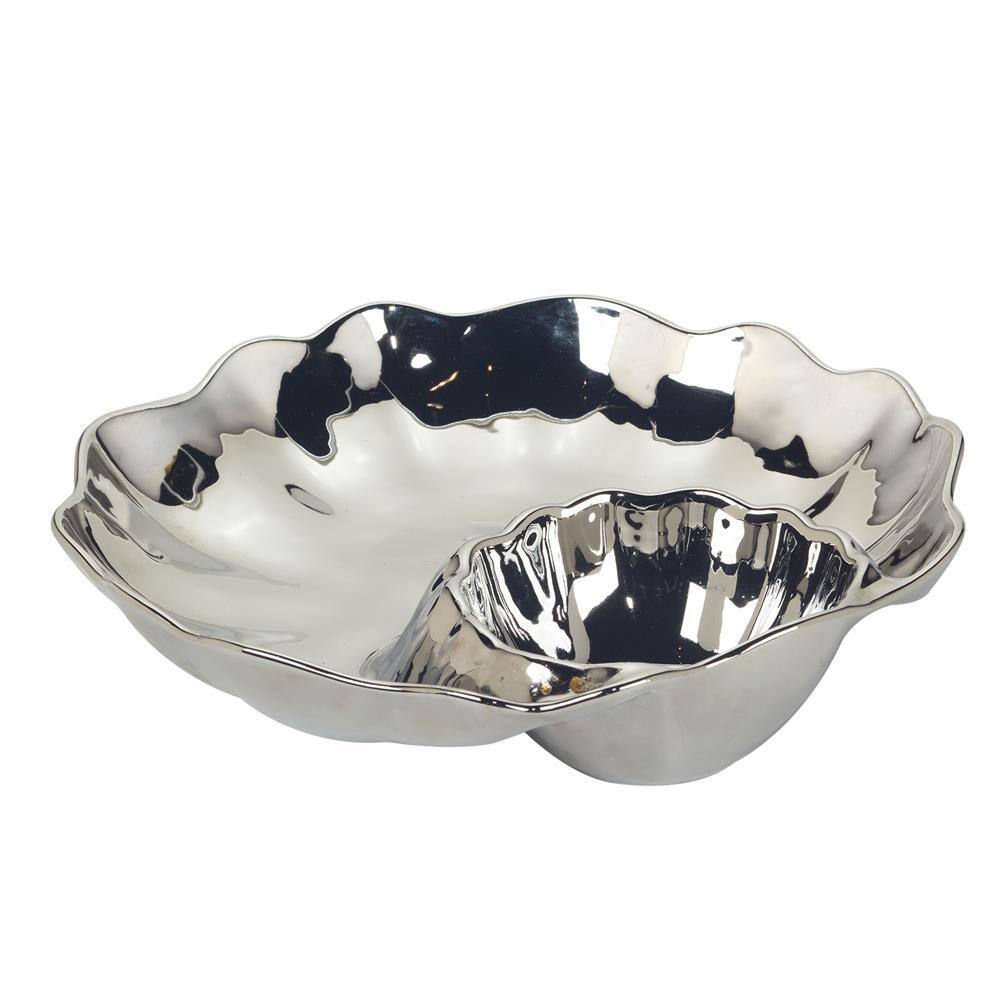 Certified International Silver Coast 11.75 in. Silver Porcelain Round ...