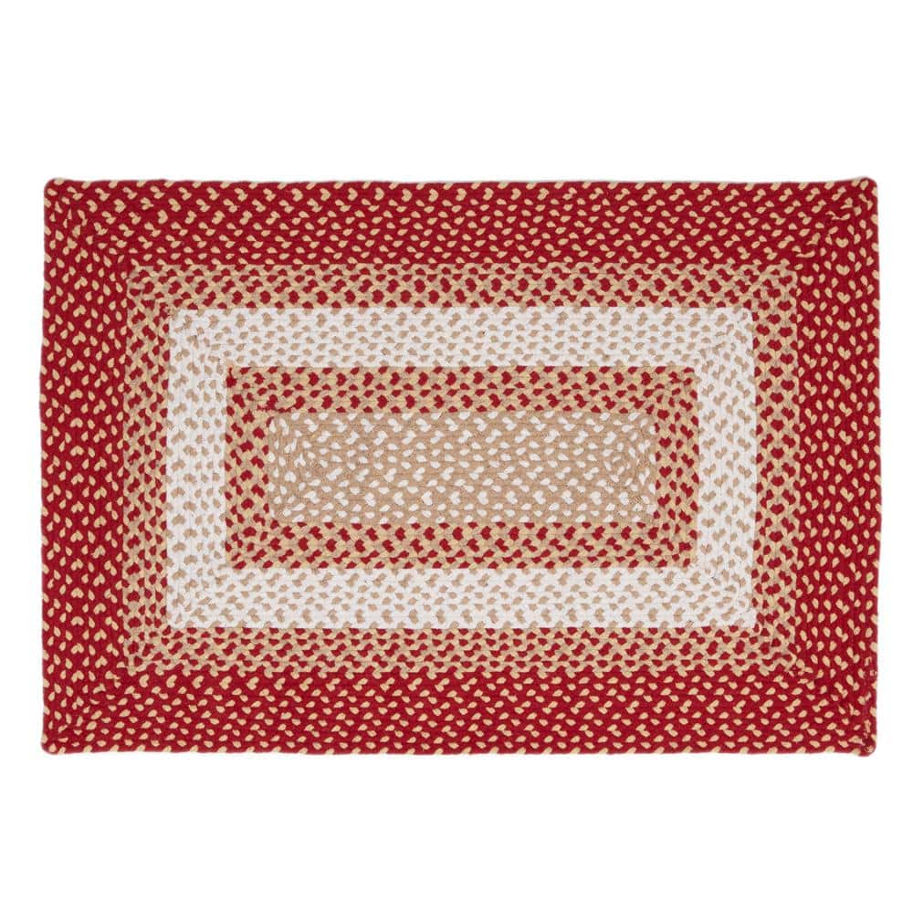 Super Area Rugs Waterbury Rectangle Red and Cream 5 ft. X 8 ft. Cotton ...