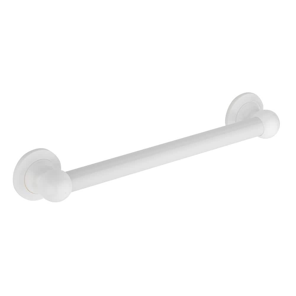 Glacier Bay 16 in. Rounded Style Grab Bar in White 068 HWDGB21 - The ...
