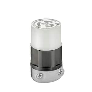 Leviton 15-Amp 125-Volt Lighted Round Dead Front Connector - Clear ...