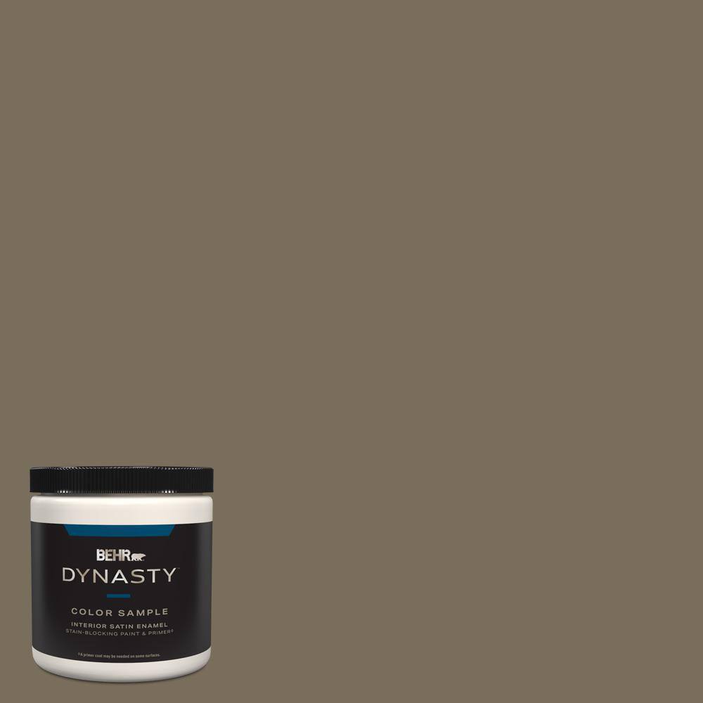 BEHR DYNASTY 8 oz. #730D-6 Coconut Husk Satin Enamel Stain-Blocking ...