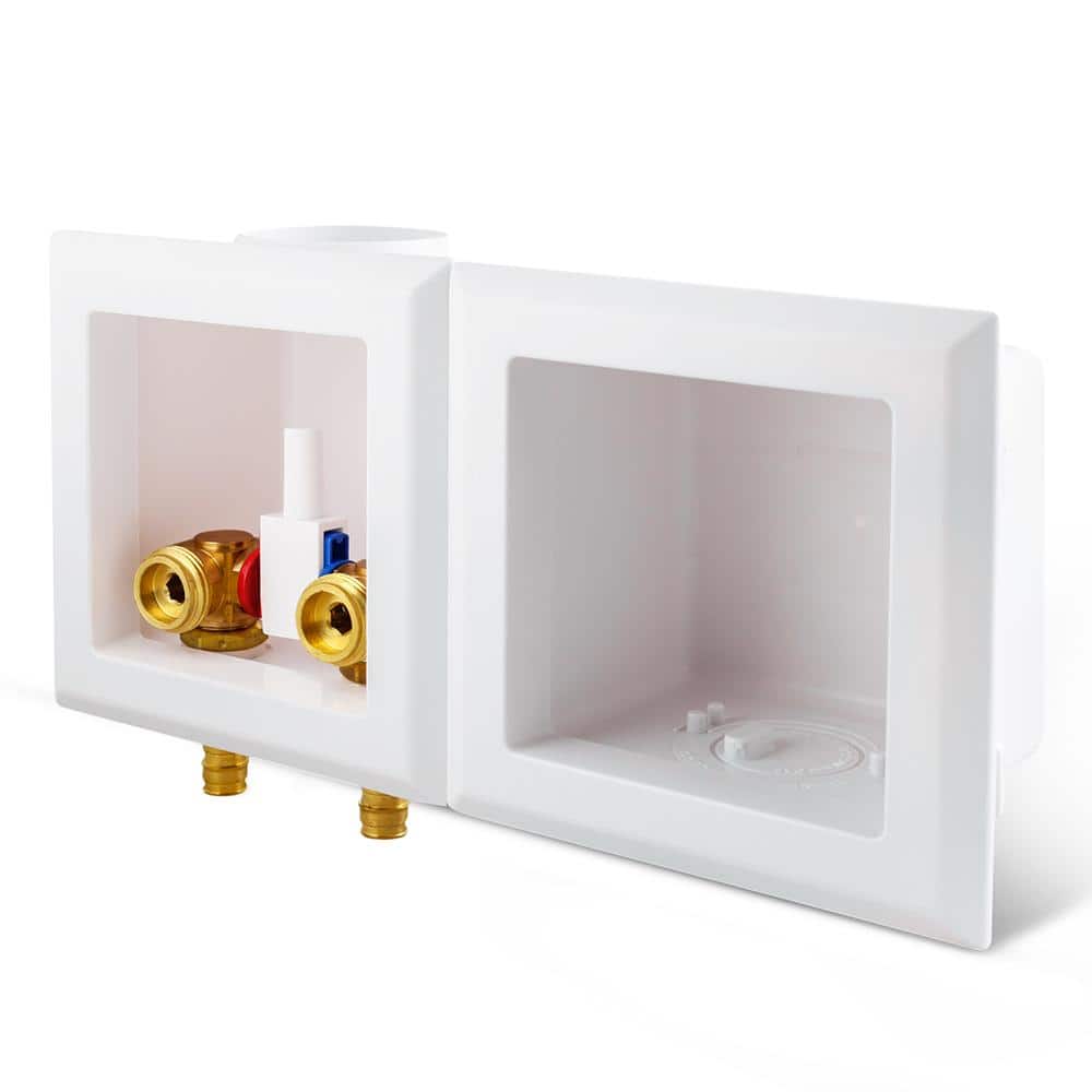 PLUMBFLEX 1/2 in. F1960 PEX Brass Valve Fittings in White ABS Plastic ...