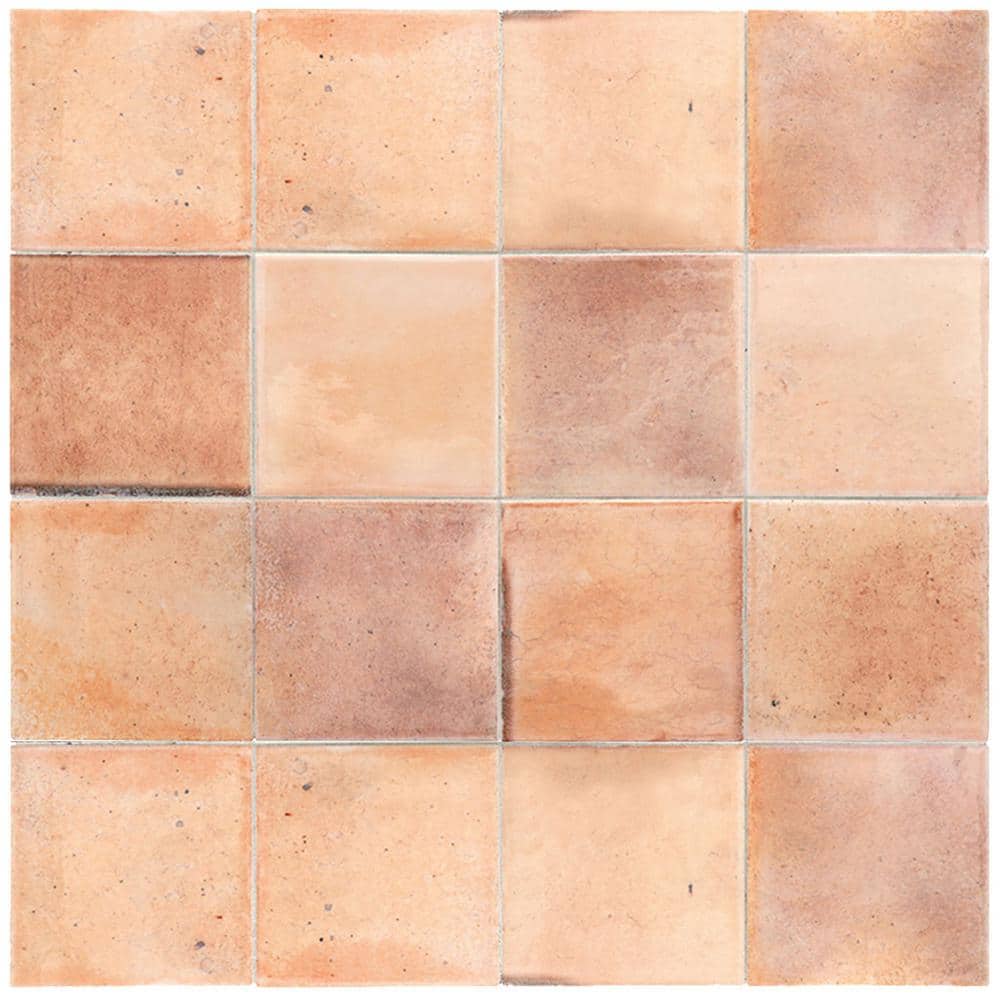 Apollo Tile Antiek 3.94 in x 3.94 in Pink Ceramic Glossy Wall and Floor ...