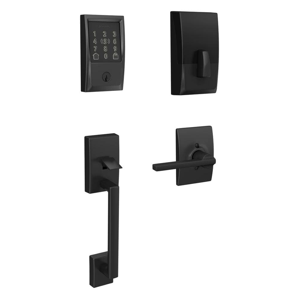 Schlage Century Matte Black Encode Plus Smart WiFi Deadbolt and ...