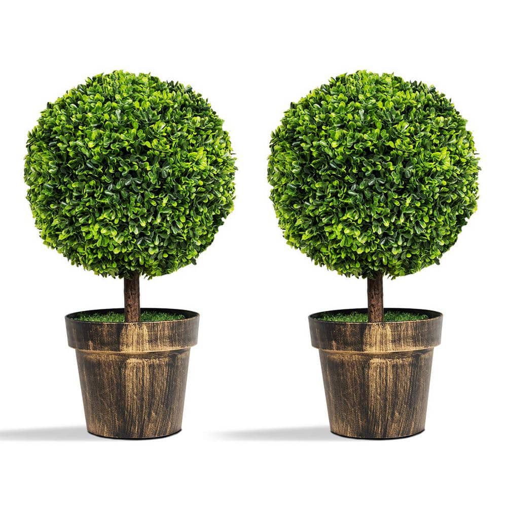 Mecale 1.8 ft. Indoor Outdoor Decorative Artificial Boxwood Topiary ...