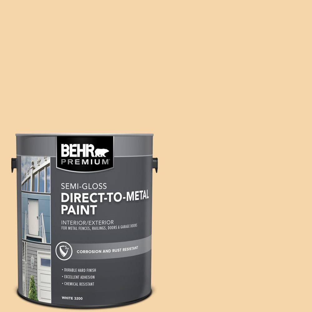 BEHR PREMIUM 1 gal. #PPU6-08 Pale Honey Semi-Gloss Direct to Metal ...
