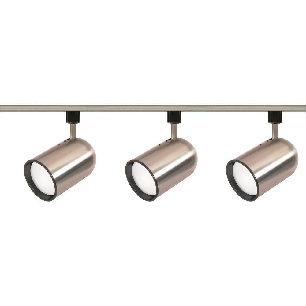 Glomar 4 ft. 3-Light Brushed Nickel Linear Track Lighting Kit TK342 ...