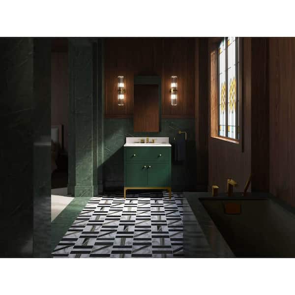 KOHLER Calpa 31 in. Emerald Green Bath Vanity with Quartz Top 38008-EMG ...