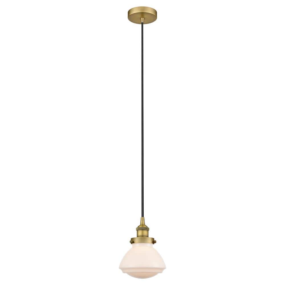 Innovations Olean 60-Watt 1-Light Brushed Brass Standard Mini Pendant ...