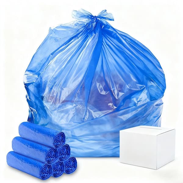 Augbeer 33 Gal. Recycling Bags, Blue Trash Bags Made in the USA (120 ...