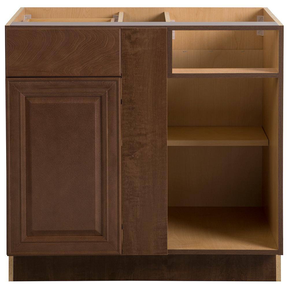 Hampton Bay Benton Assembled 36x34.5x24.5 in. Blind Base Corner Cabinet ...