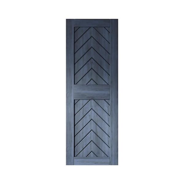 HOMACER JT1 26 in. x 84 in. C-Panel Solid Core Navy Fishbone Design ...