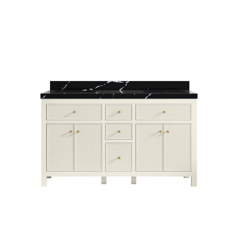 Willow Collections Sonoma 60 in. Double Sink Freestanding Alabaster ...