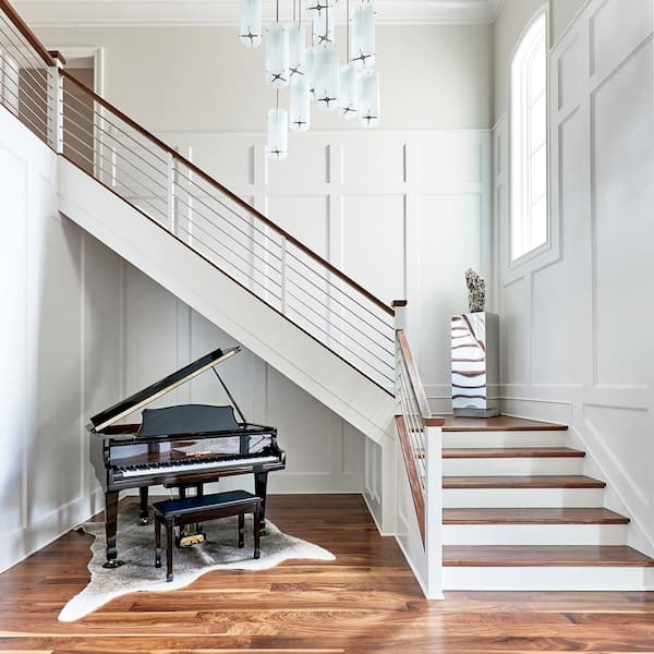 Prefinished Hickory Stair Treads Staircase Makeover {New Wood Floors