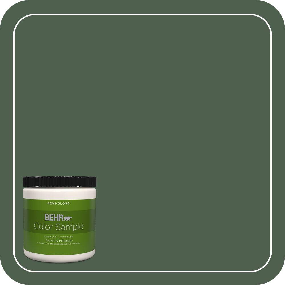 BEHR PREMIUM PLUS 8 oz. #450F-7 Hampton Green Semi-Gloss Interior ...