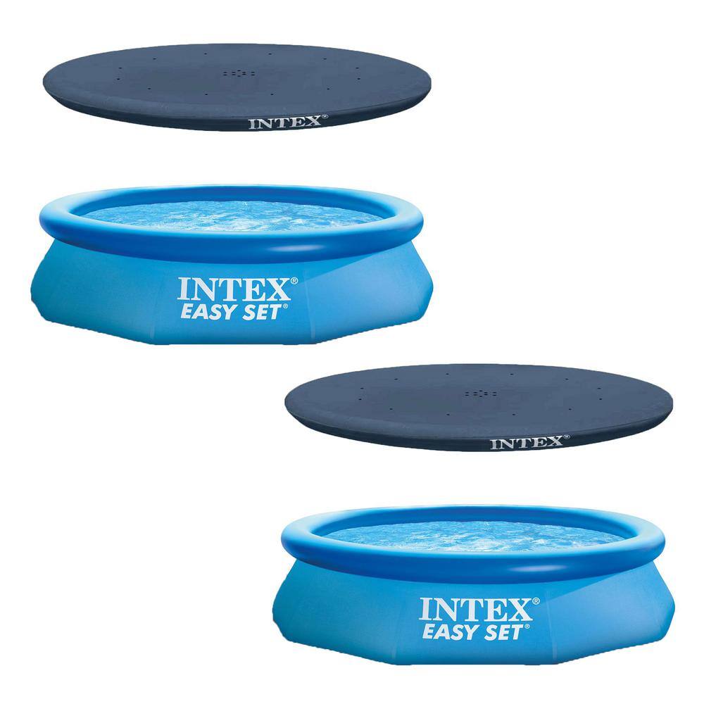 Intex 10 ft. x 30 in. Round Easy Set Inflatable Pool and Filter Pump (2 ...