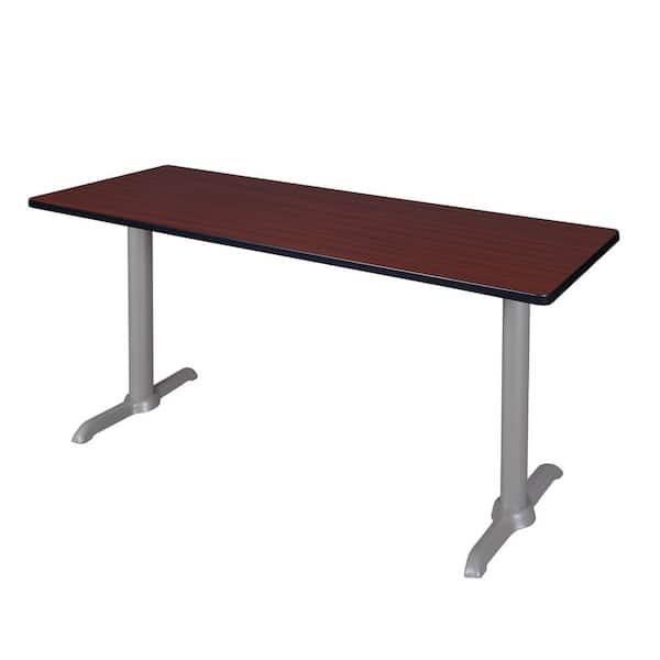 Regency Cain 72 in x 24 in. Mahogany Training Table Desk with Grey Base ...