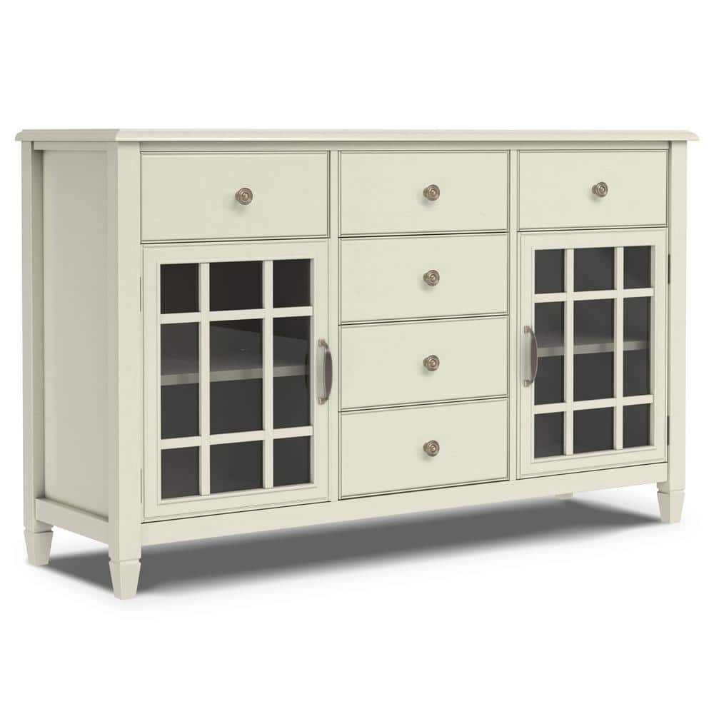 Simpli Home Connaught Solid Wood and Pine 60 in. Rectangle Traditional ...