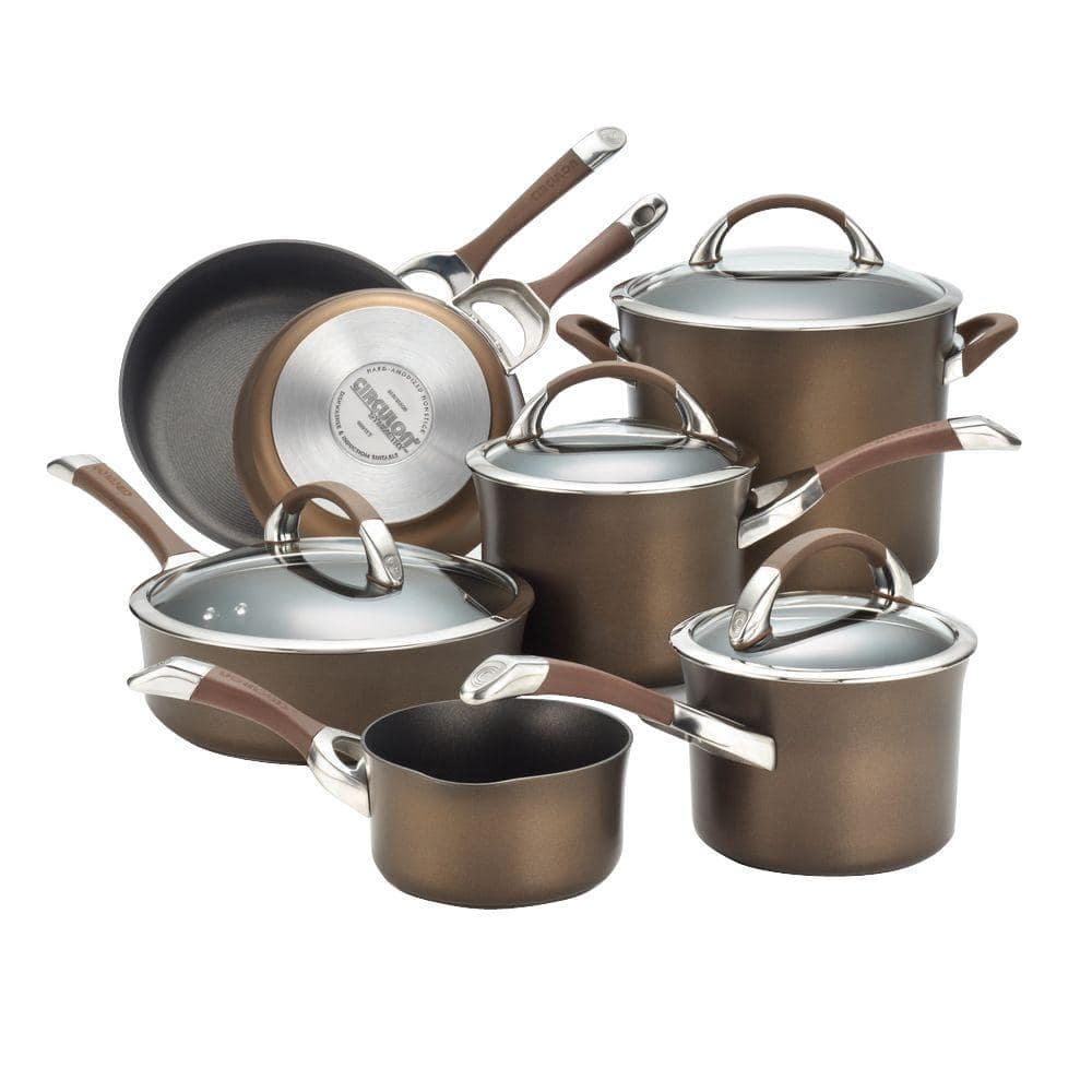 Circulon Symmetry 11-Piece Hard Anodized Aluminum Nonstick Cookware Set ...