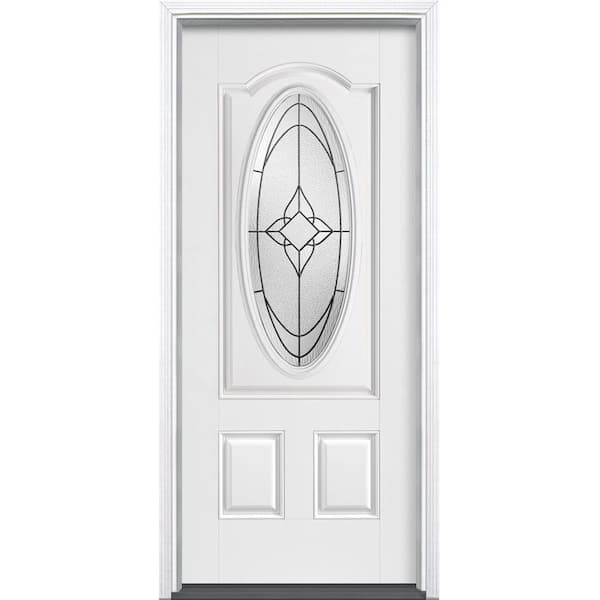 Masonite 36 in. x 80 in. Viola Primed Right-Hand Inswing Smooth ...