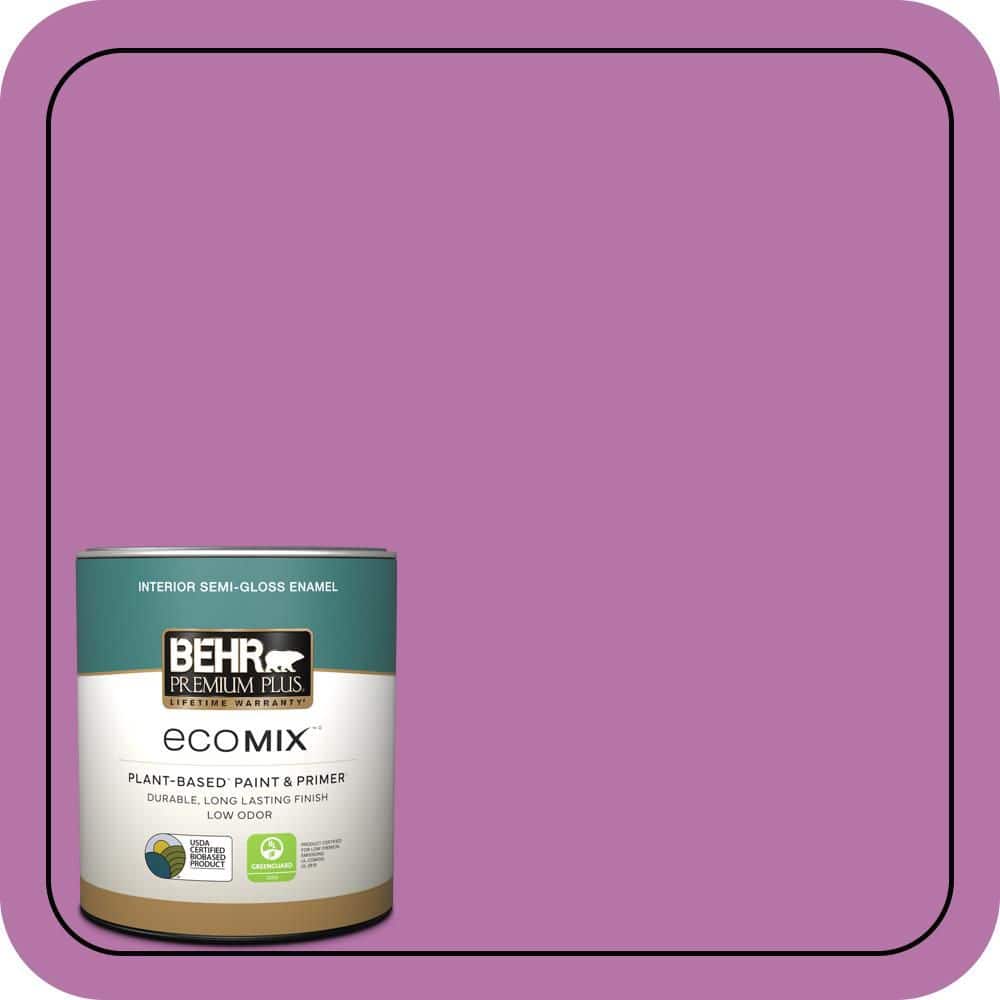 BEHR PREMIUM PLUS 1 qt. #P110-5A Eccentric Magenta Semi-Gloss Enamel ...