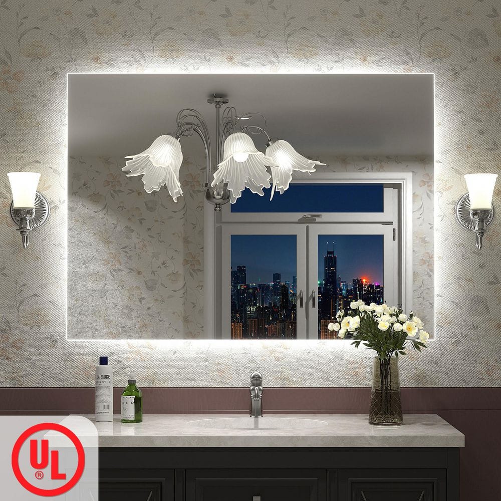 Apmir 44 in. W x 32 in. H Rectangular Frameless UL Certified LED ...