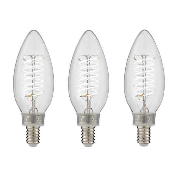 EcoSmart 60-Watt Equivalent B11 Dimmable E12 Candelabra Fine Bendy ...