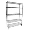 HDX 5-Tier Steel Wire Shelving Unit in Black (36 in. W x 72 in. H x 16 ...
