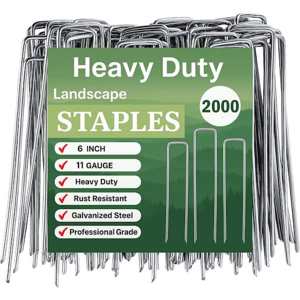 Ashman Online Heavy Duty Garden Stakes, Galvanized Landscape Staples ...