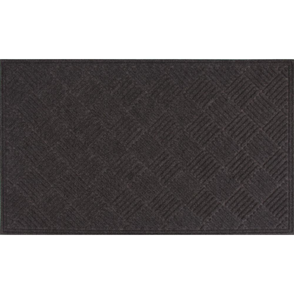 Apache Mills Crosshatch Charcoal 24 in. x 36 in. Non-Slip Indoor ...