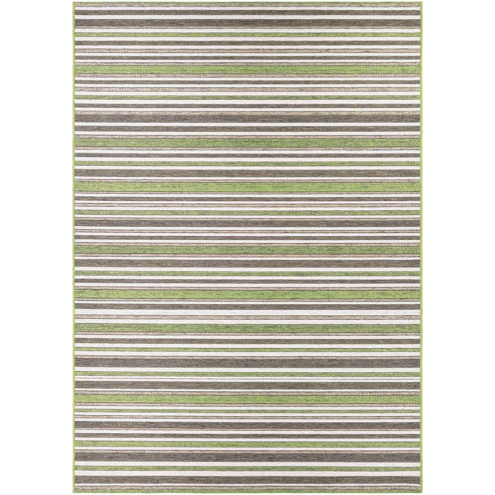 Couristan Cape Brockton Hunter Green-Brown 2 ft. x 4 ft. Indoor/Outdoor ...