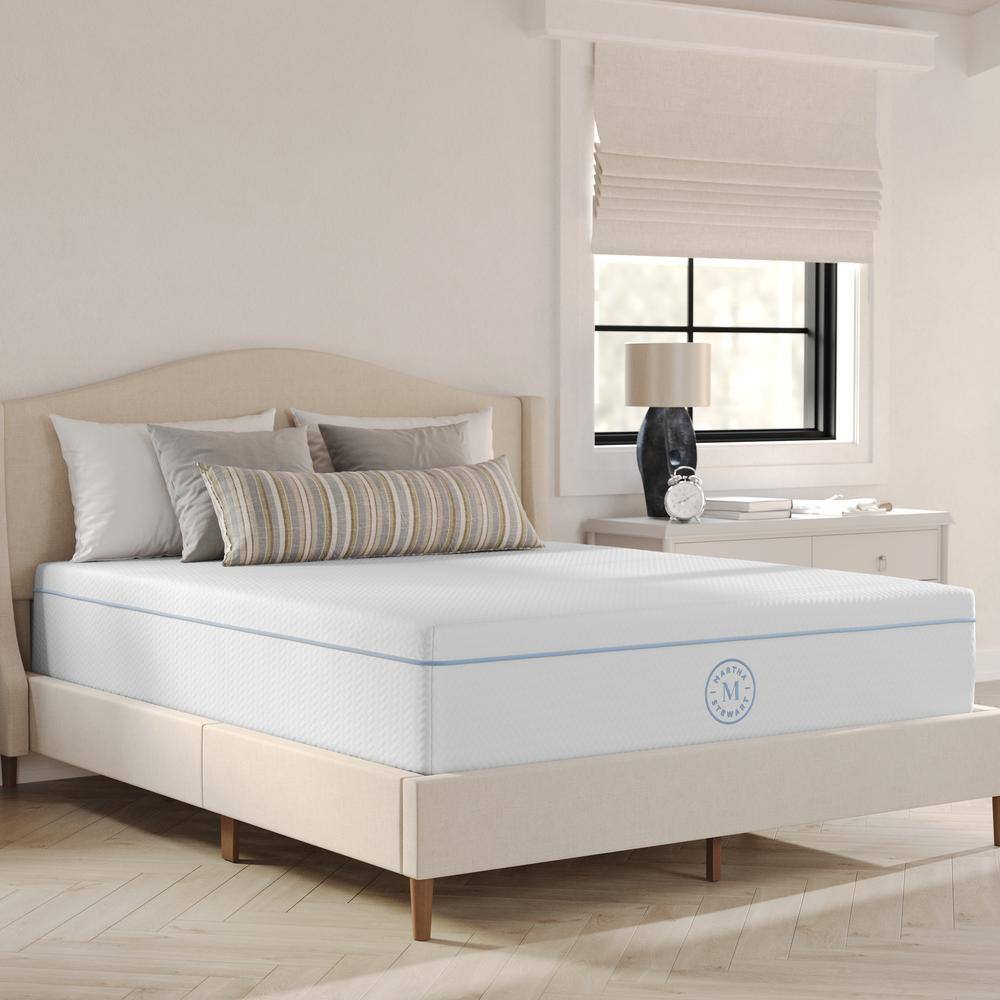 MARTHA STEWART Queen Medium Memory Foam 12 in. Bed-in-a-Box Mattress CL ...