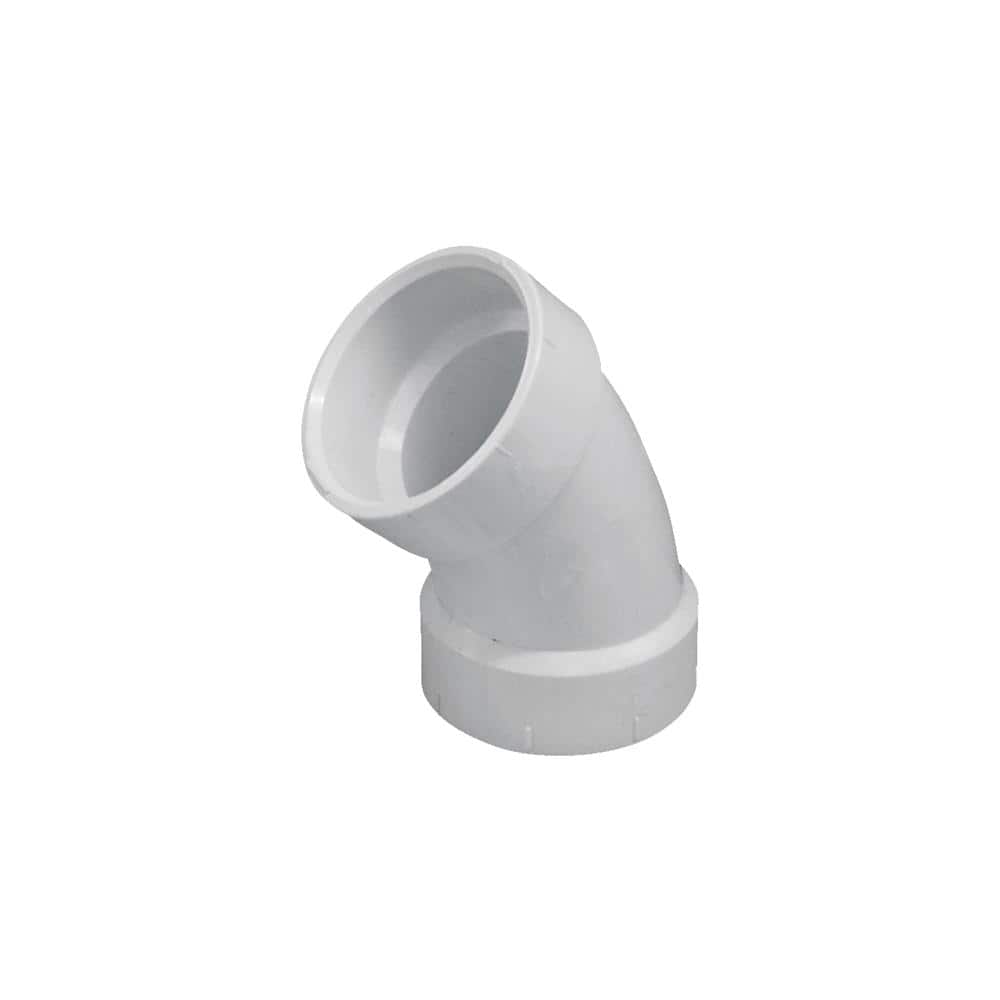 VPC 4 in. PVC DWV 45-Degree Hub x Hub Elbow Fitting 34-LP321-040B - The ...