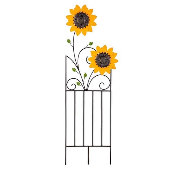 Evergreen Enterprises 72 in. Iron Sunflower Trellis PHD077 - The Home Depot