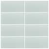 Jeffrey Court Morning Mist Blue 3 in. x 6 in. Glossy Glass Wall Tile (1 ...