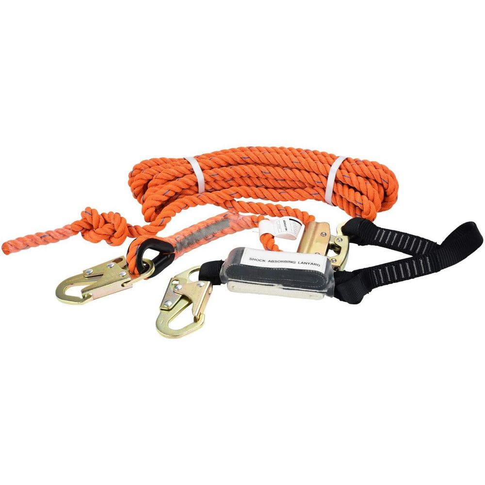 KIWDZFU 25 ft. Vertical Lifeline Assembly 3 Strand Rope Fall Protection ...