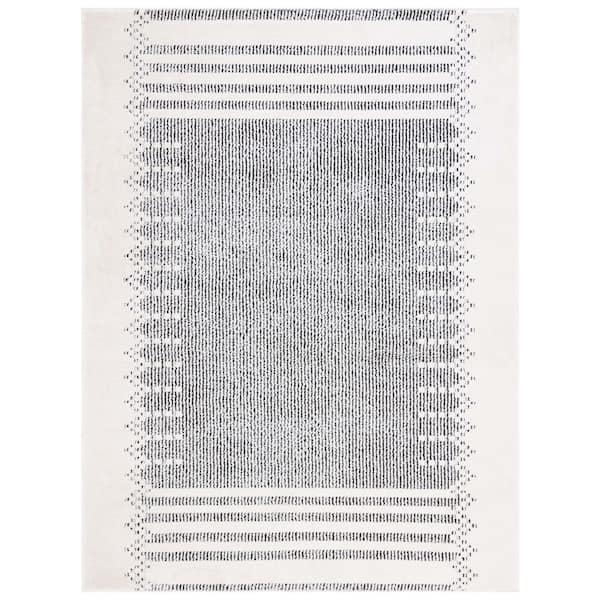 SAFAVIEH Melody Ivory/Black 4 ft. x 6 ft. Striped Chevron Area Rug ...