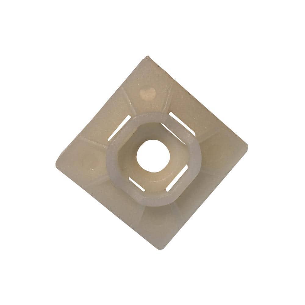 Commercial Electric 1 in. Cable Tie Mounting Pads, Natural (100-Pack ...