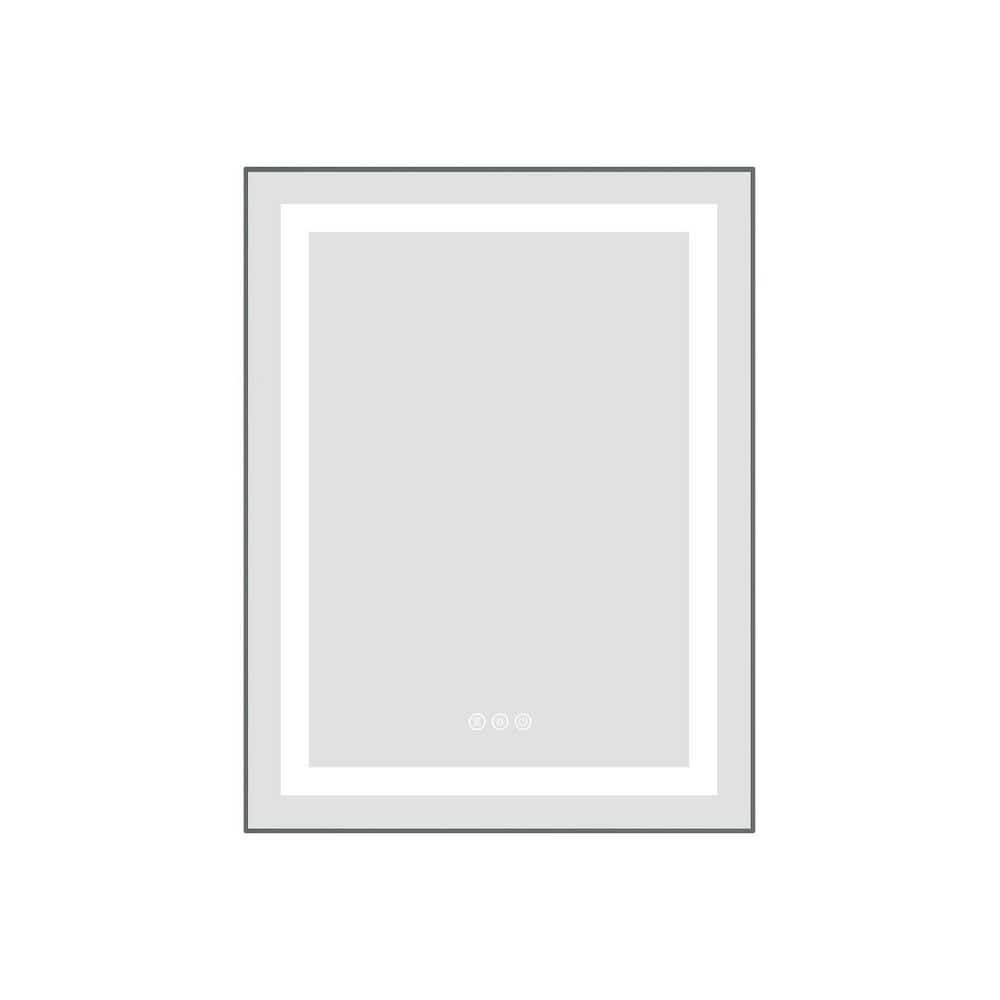 WELLFOR 24 in. W x 28 in. H Rectangular Framed Wall Bathroom Vanity ...