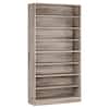 BYBLIGHT Eulas 71 in. Tall Gray Brown Wood 9 Tier Standard Bookcase with Interior Shelves, Open ...