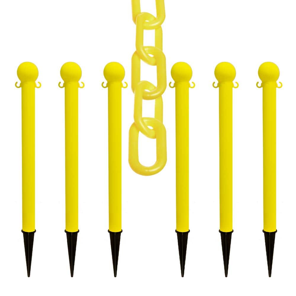 Mr. Chain Yellow Heavy-Duty Ground Pole and Chain Kit 70502-6 - The ...