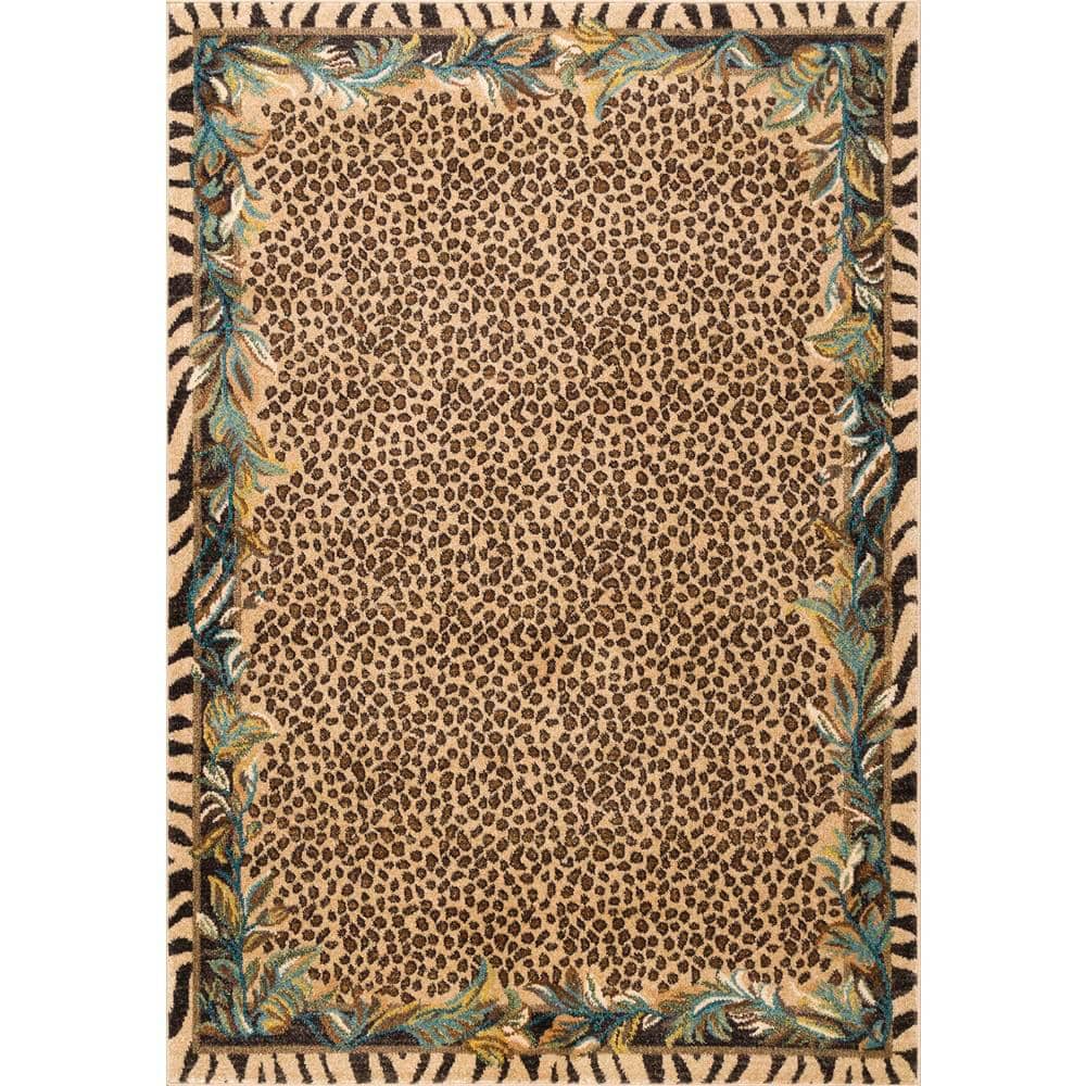 nuLOOM Skin Contemporary Leopard Beige 5 ft. x 8 ft. Area Rug RZIN10A ...